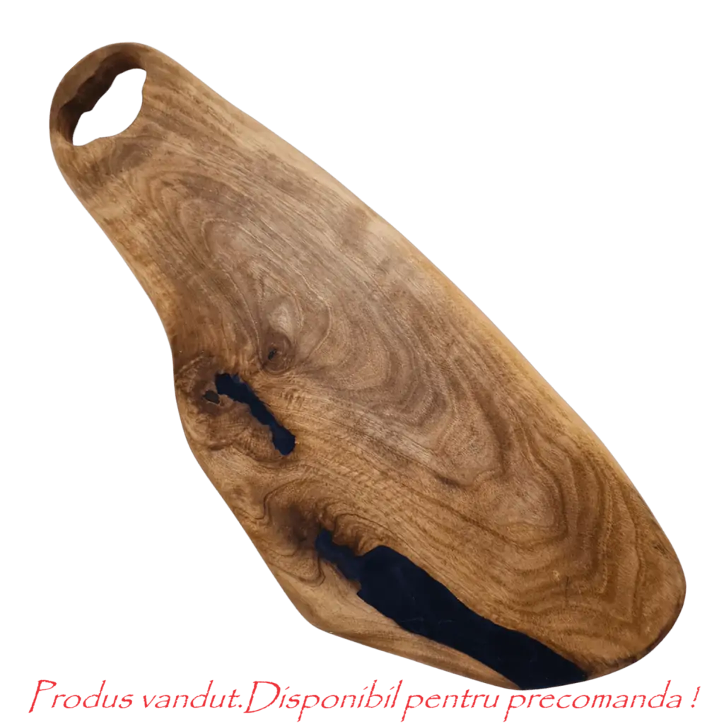 Tocător Handmade din Lemn de Nuc cu Inserții de Rășină (Model 1 ...